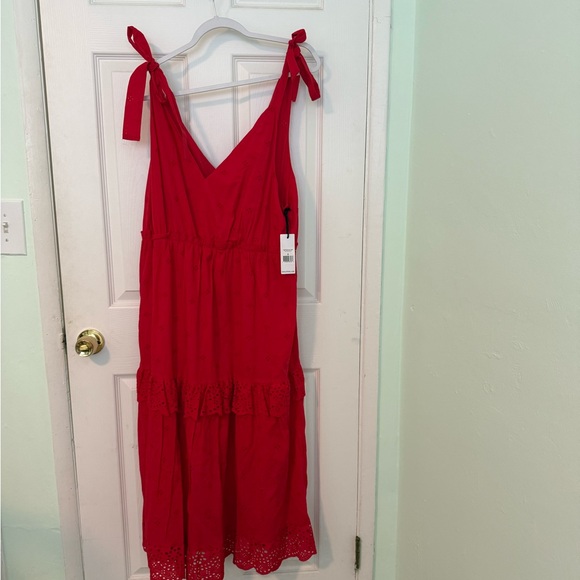 Dex | Dresses | Eyelet Maxi Dress New With Tags Red Dex Plus Sized ...
